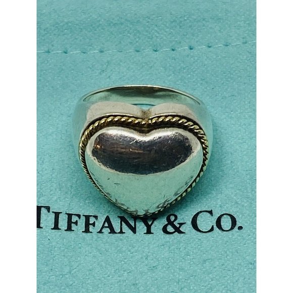 Tiffany & Co. | Jewelry | Tiffany Co Twist Rope Puffed Heart Ring In ...